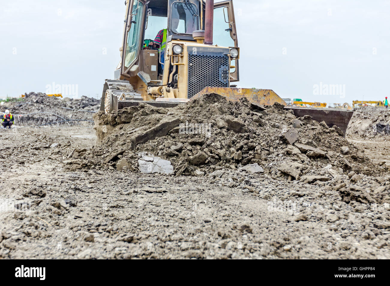 Land leveling bulldozer hi-res stock photography and images - Alamy