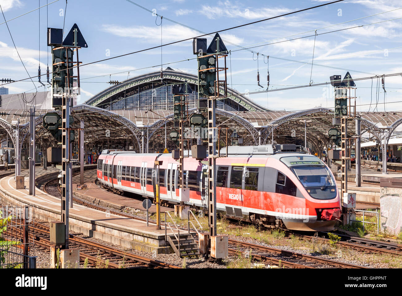 Central train station in Cologne. North Rhine-Westphalia, Germany Stock ...