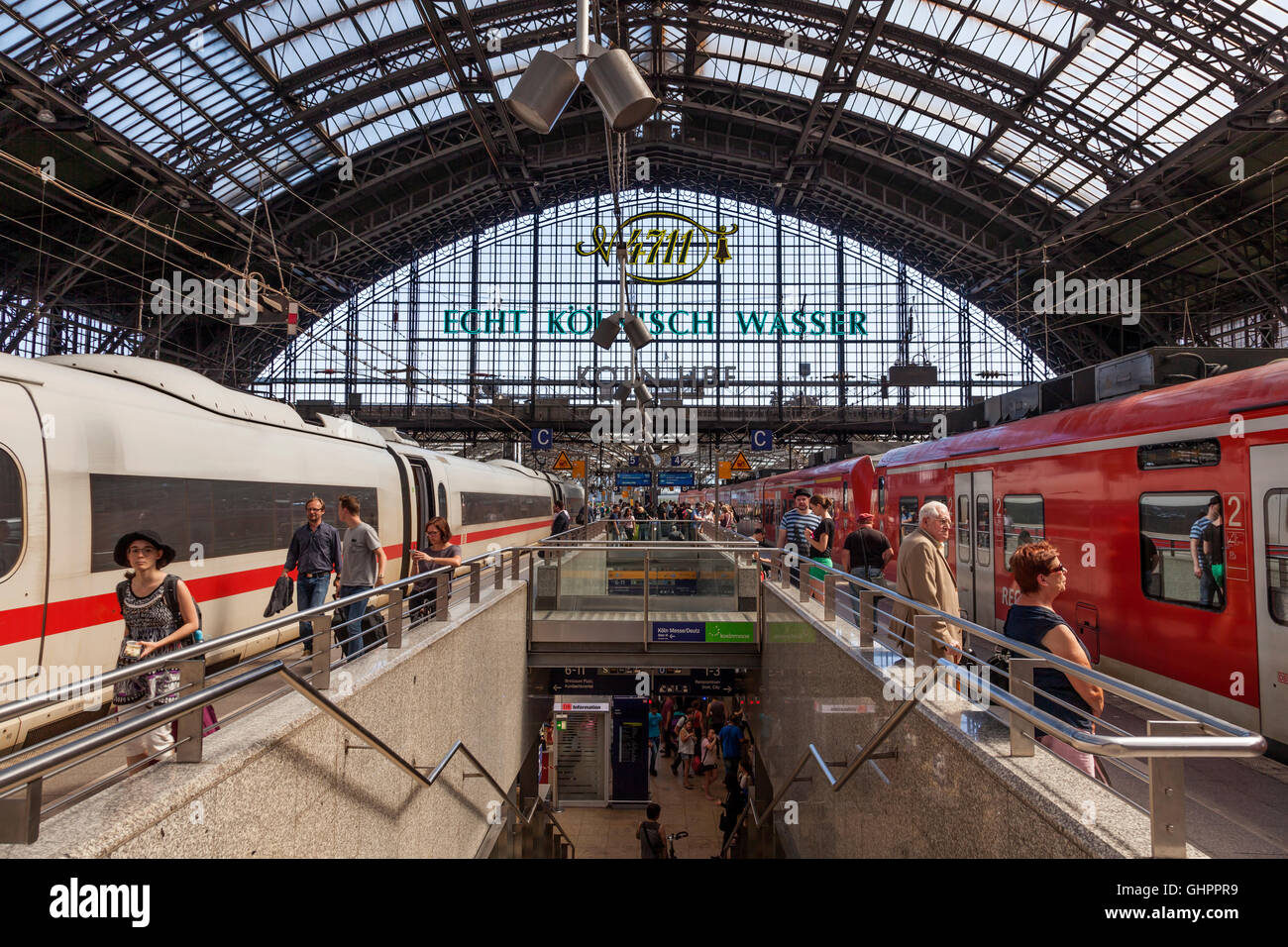 Main train station in the city of Cologne. North Rhine-Westphalia ...
