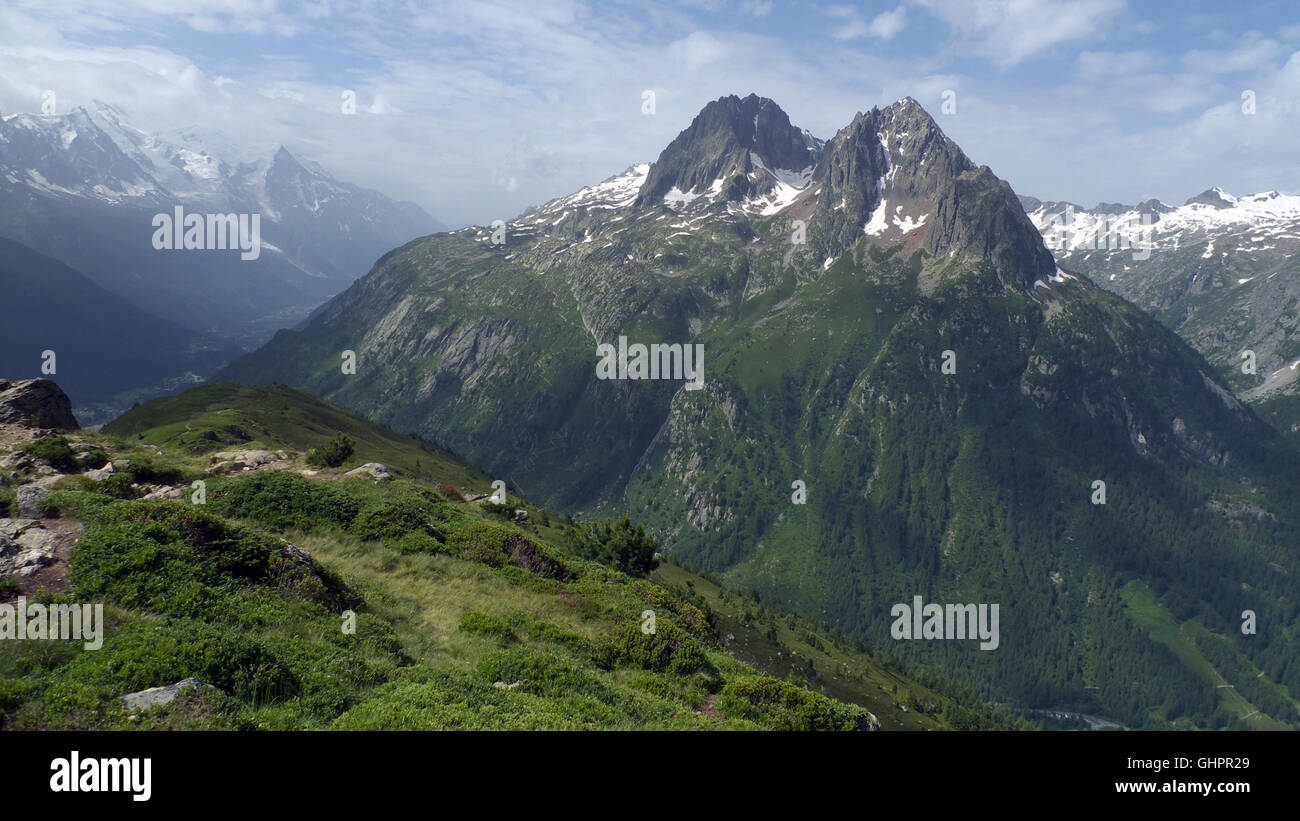 Aiguilles Rouges seen from Aiguillette des Possettes (nr Col de Balme ...