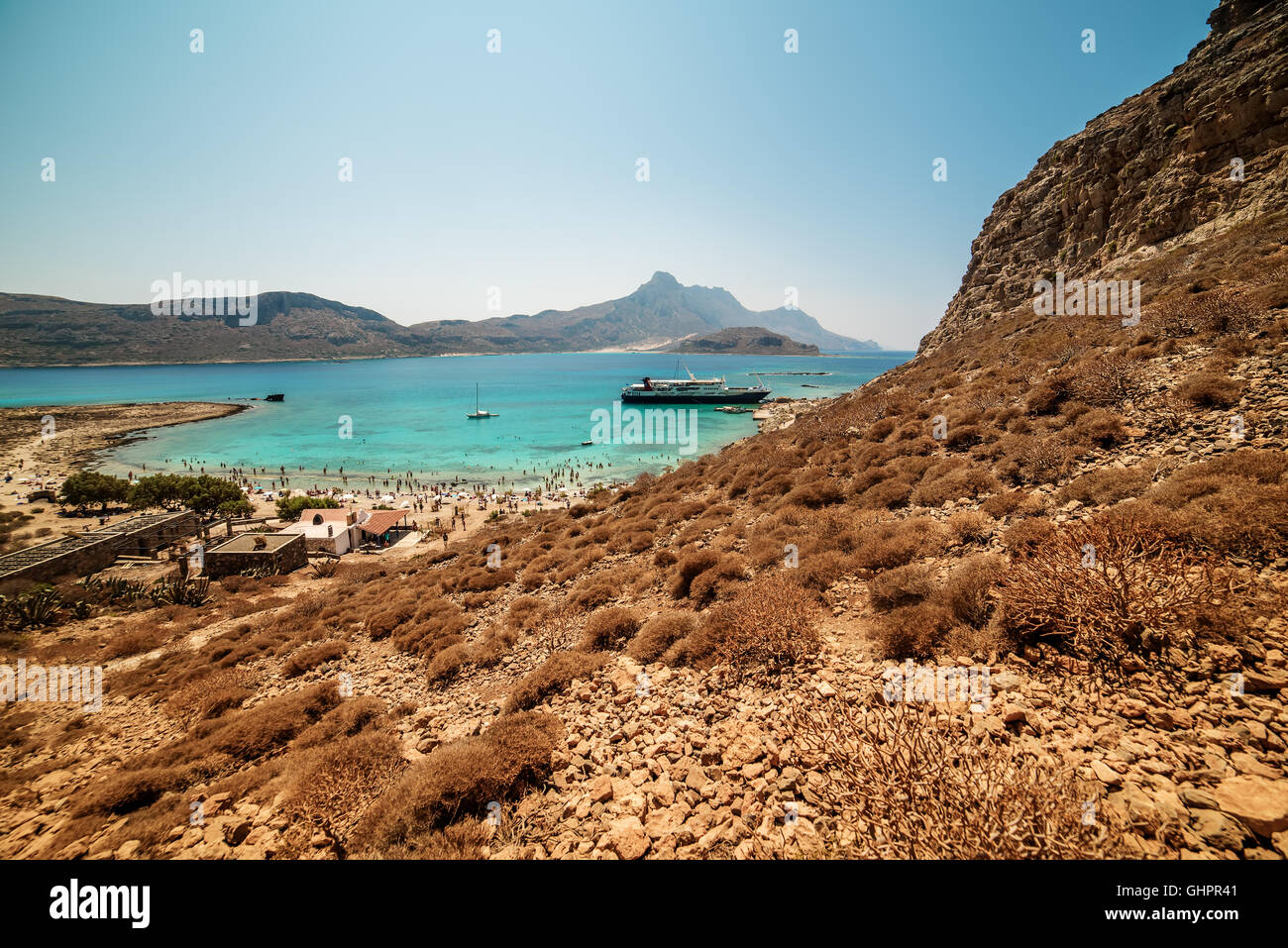 Crete, Greece: Gramvousa island and Balos Lagoon Stock Photo - Alamy