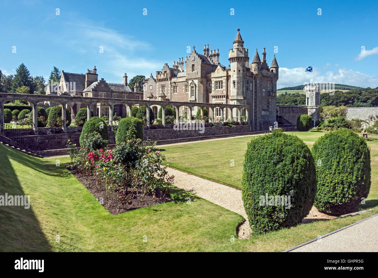 Garden and house at Abbotsford House home of Sir Walter Scott in ...