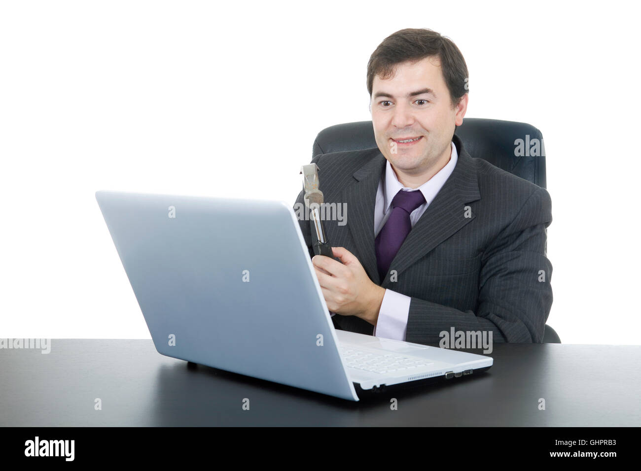 Man smashing computer with hammer hi-res stock photography and images ...