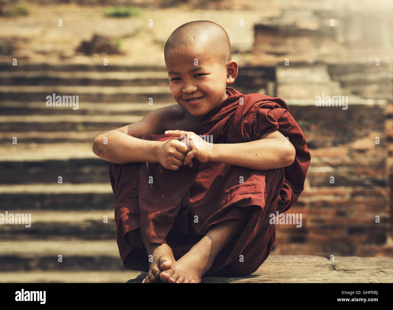 The boy of Novice Buddhist monk Myanmar Stock Photo - Alamy