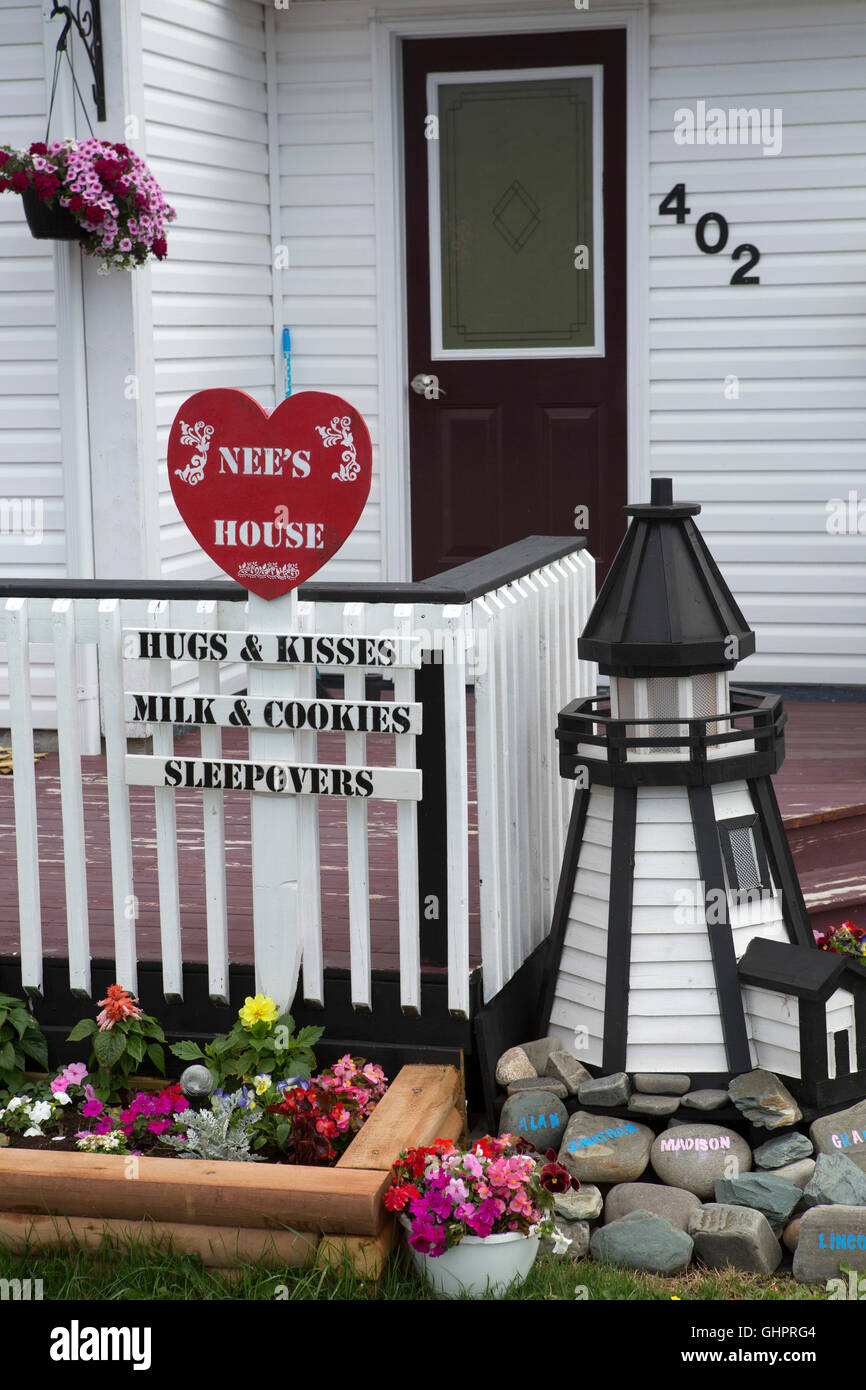 The front porch of a house at Cupids in Newfoundland and Labrador ...