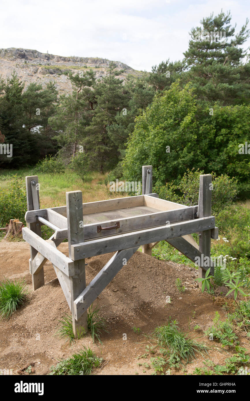 A griddle for sorting archaeological finds from earth on the Plantation ...
