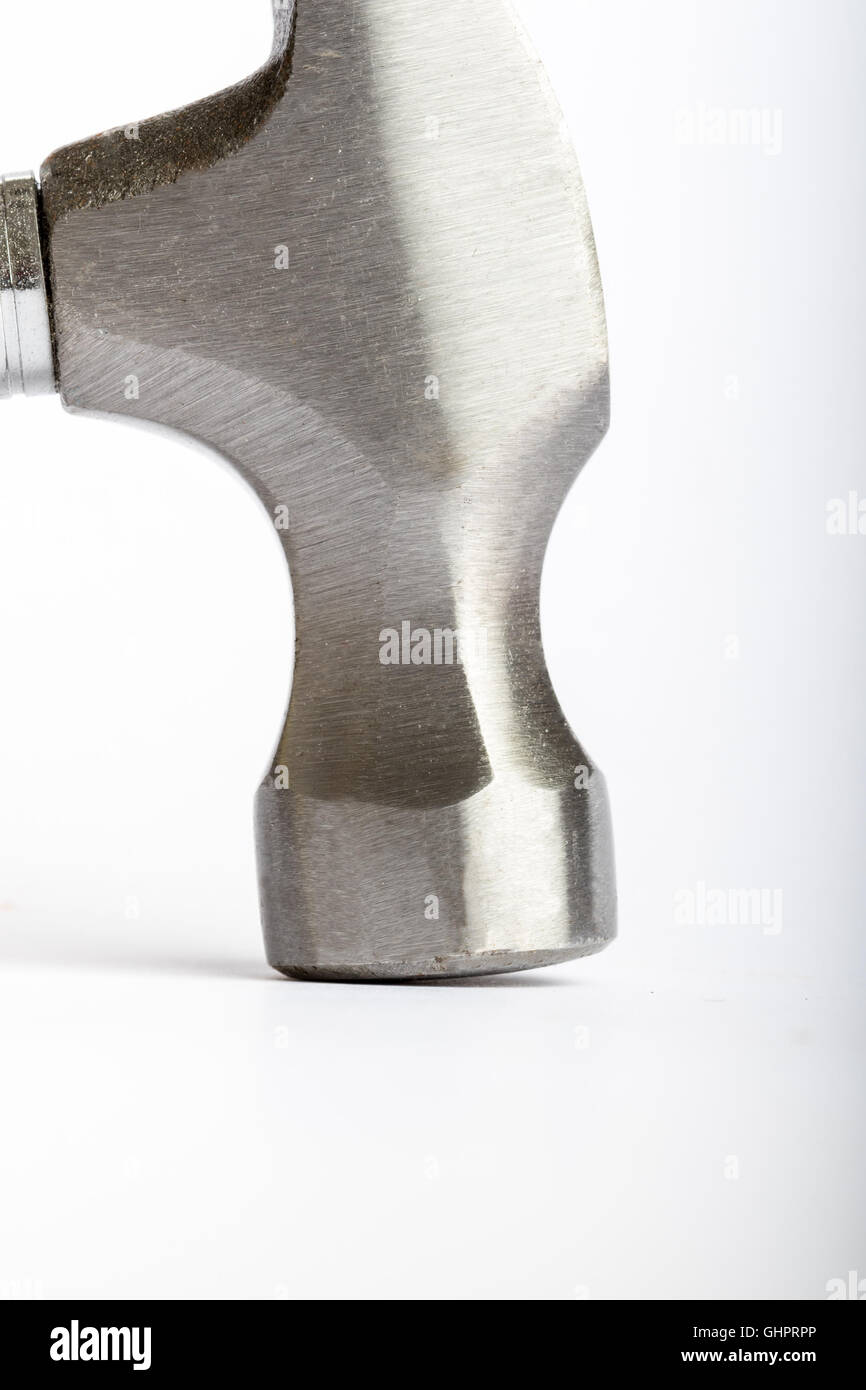 Close up of a steel hammer head against a white background Stock Photo ...