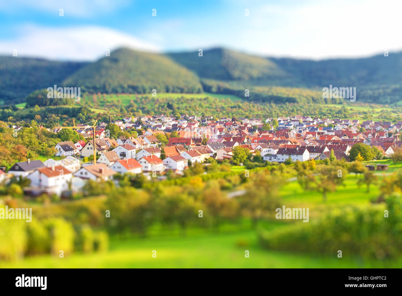 Village Beuren in Germany, Baden Wuerttemberg - Tilt Shift Effect Stock ...