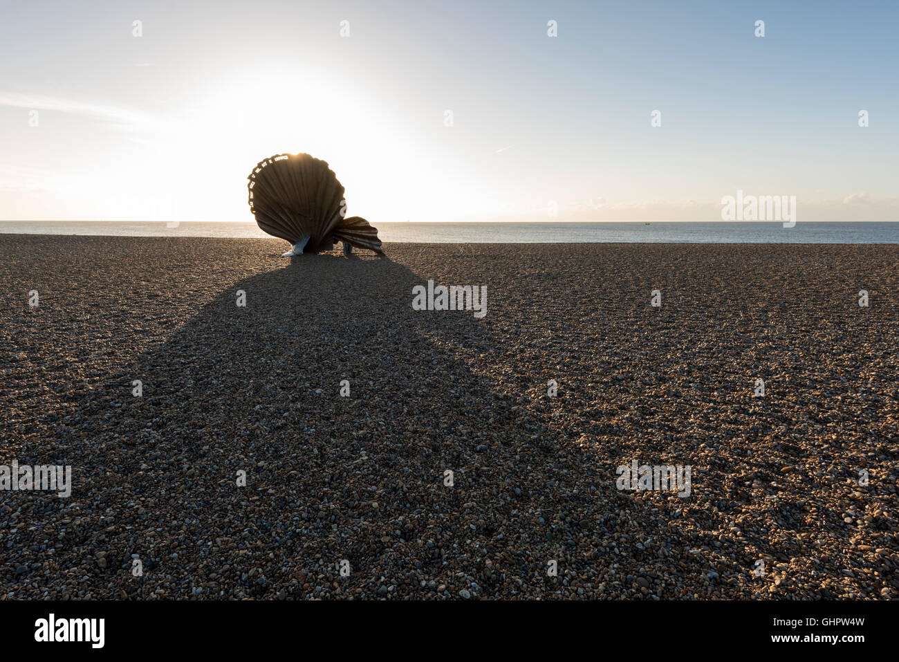 Maggi Hambing's scallop metal sculpture on the beach at Aldeburgh ...