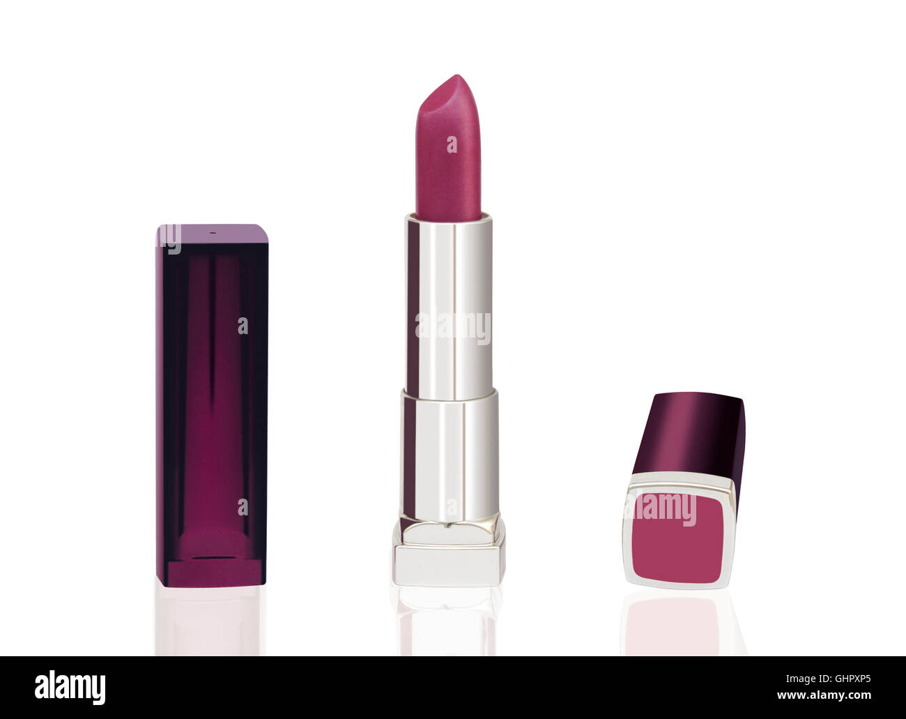 Make-up (Cosmetics). Purple lipstick isolated on white with clipping ...