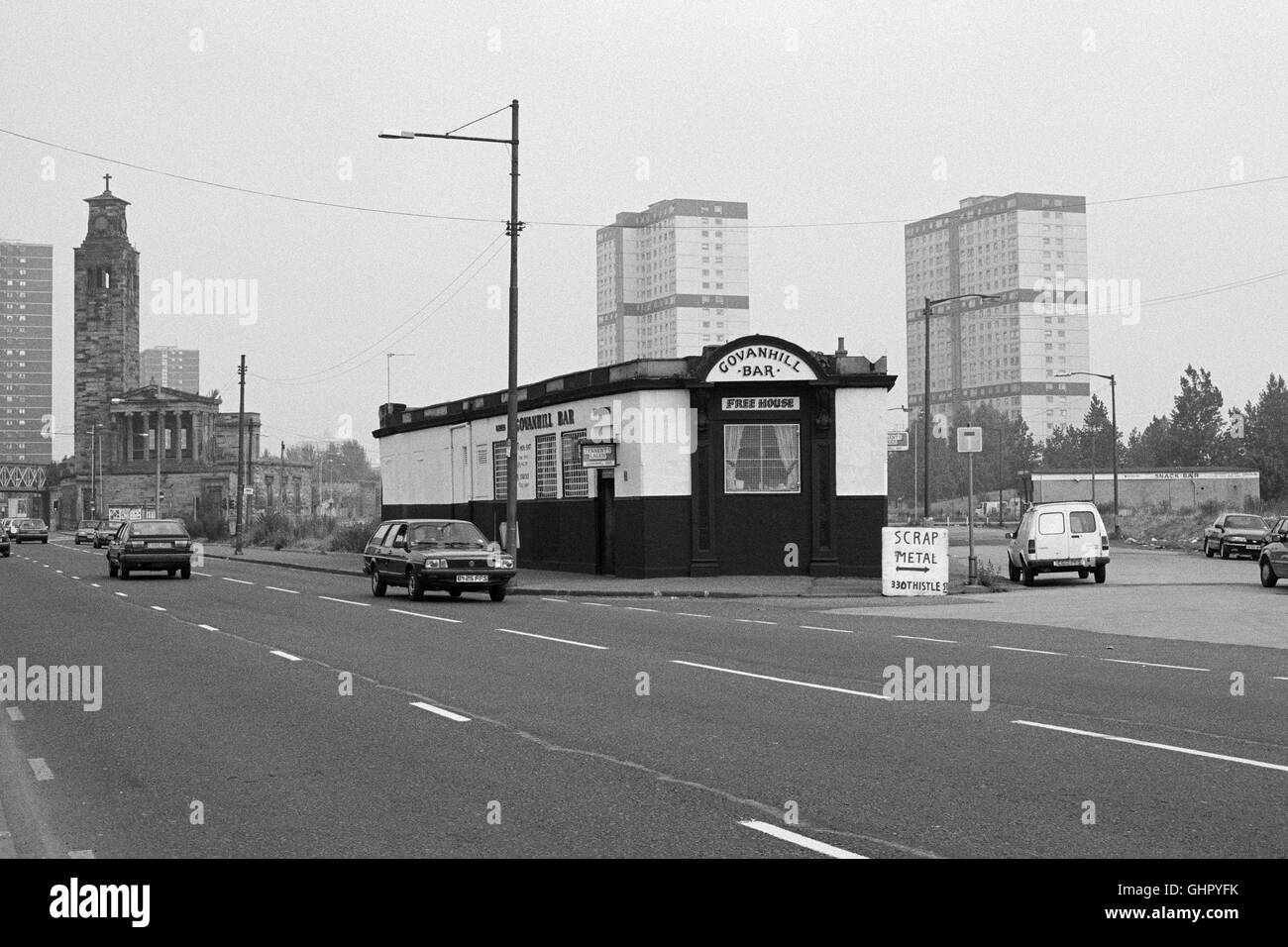 A view of Govanhill Bar, Thistle Street, Gorbals, Glasgow. 1991 ...