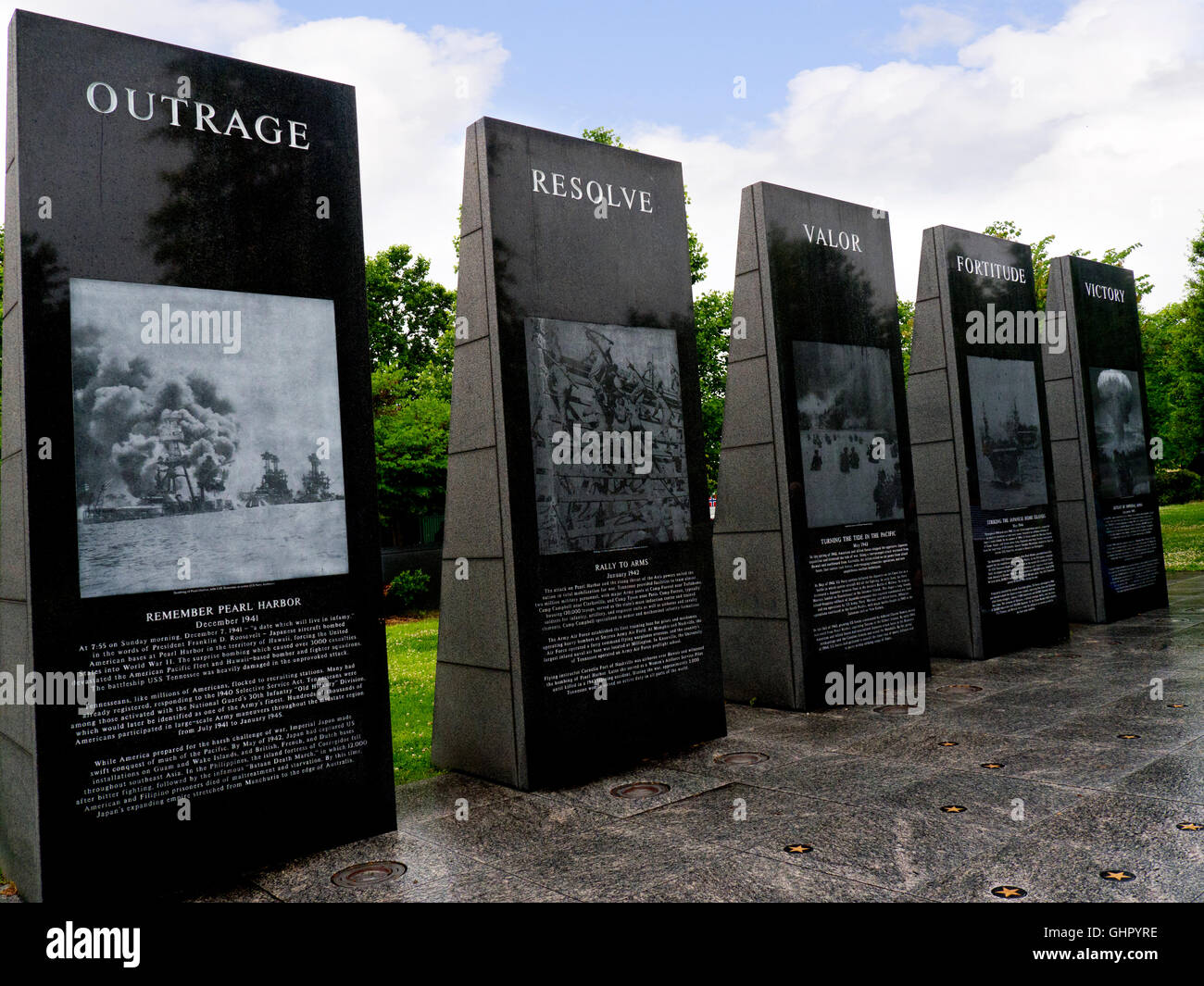 Tennessee memorial sculptures and fountain to those involved in ...