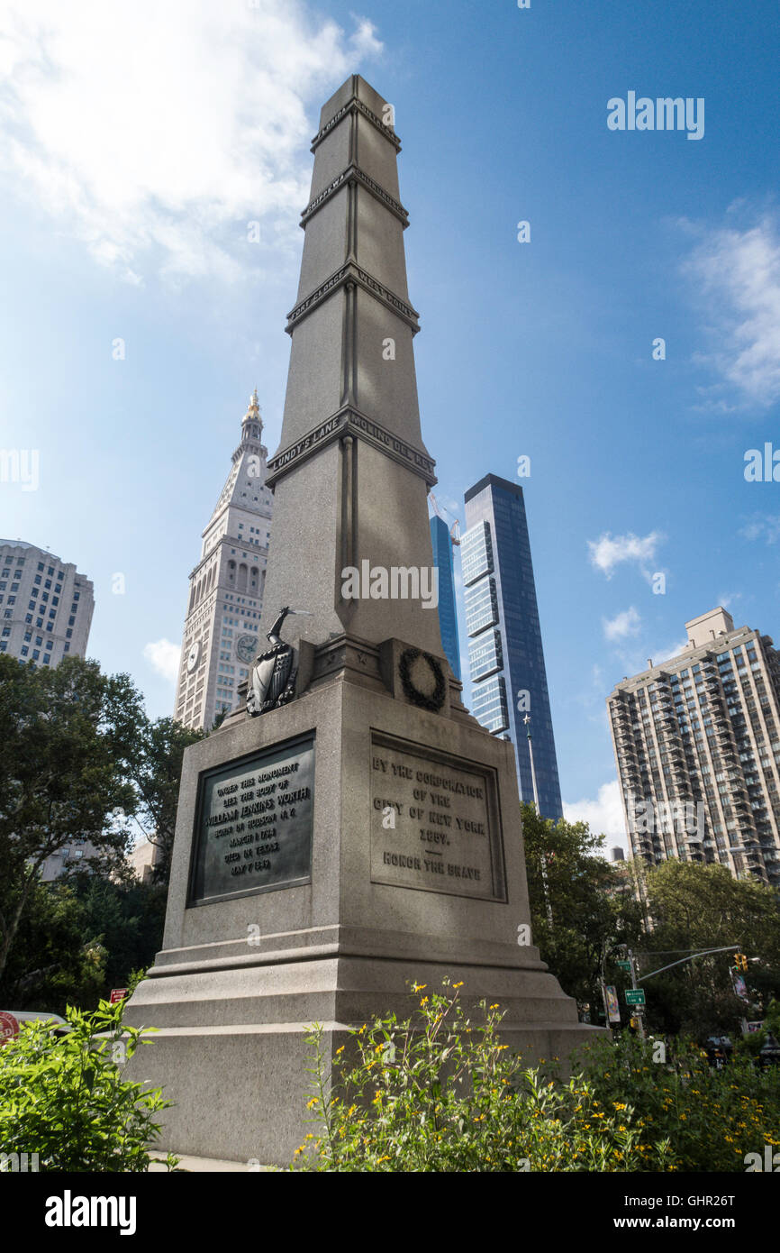 General Worth monument, Fifth Avenue and 25th Street, NYC Stock Photo ...