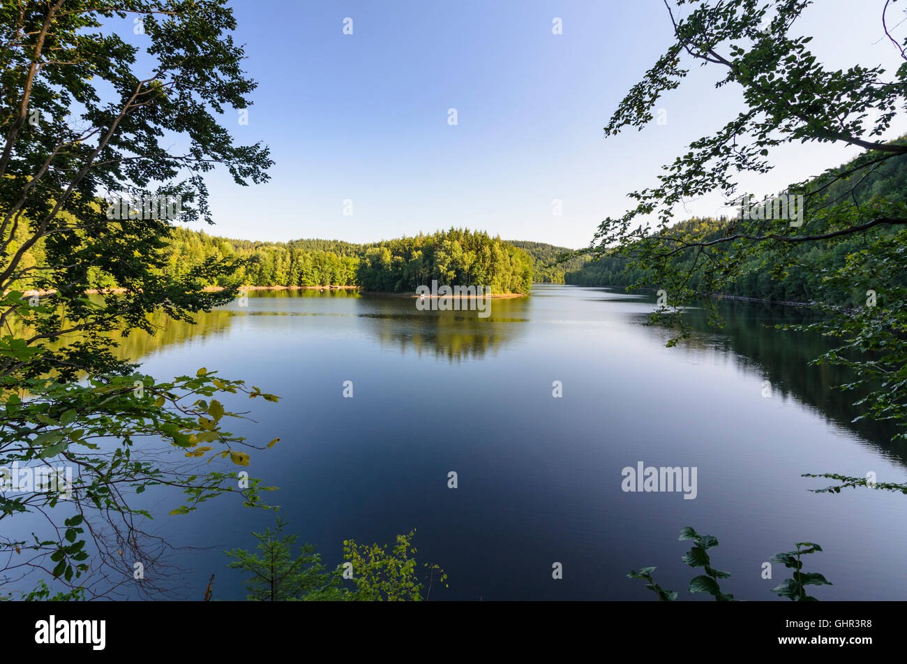 Pölla: reservoir of Dobra, river Kamp, Austria, Niederösterreich, Lower ...