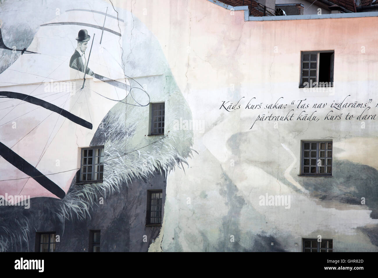 RIGA, LATVIA - AUGUST 28: Contemporary graffito in Vice Riga on August ...