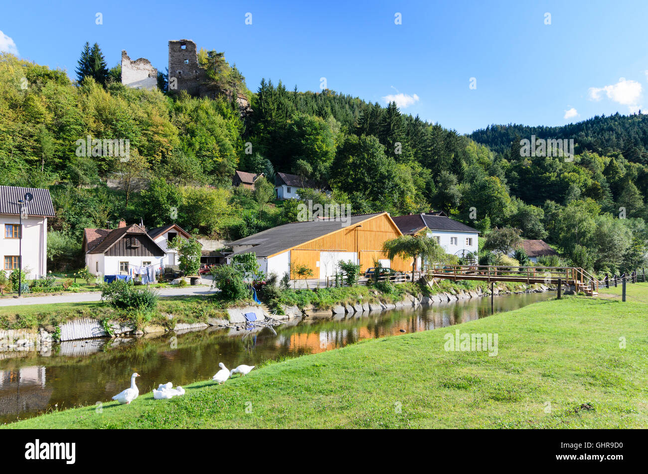 Gföhl: Hohenstein castle in Hohenstein above the valley of the Krems ...