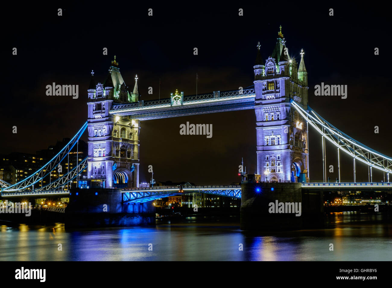 Tower Bridge at night Stock Photo - Alamy