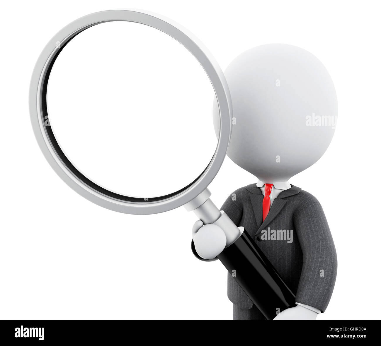 3d illustration. Business people. Businessman examines through a ...