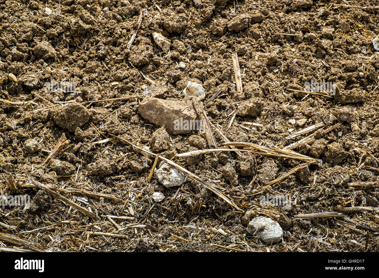 Rich soil surface of tilled field - France Stock Photo - Alamy