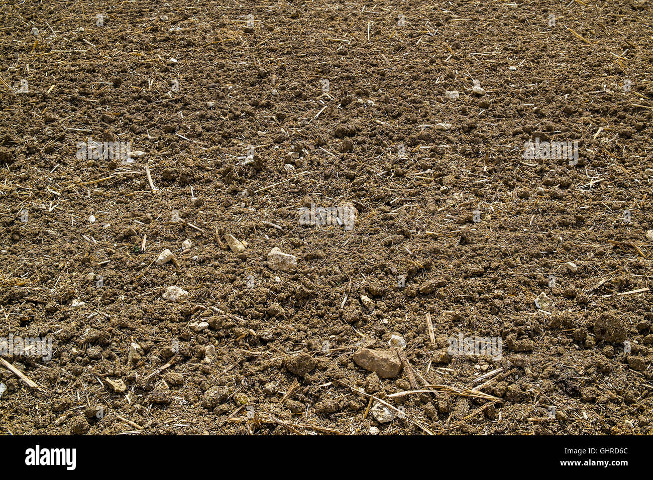 Rich soil surface of tilled field - France Stock Photo - Alamy