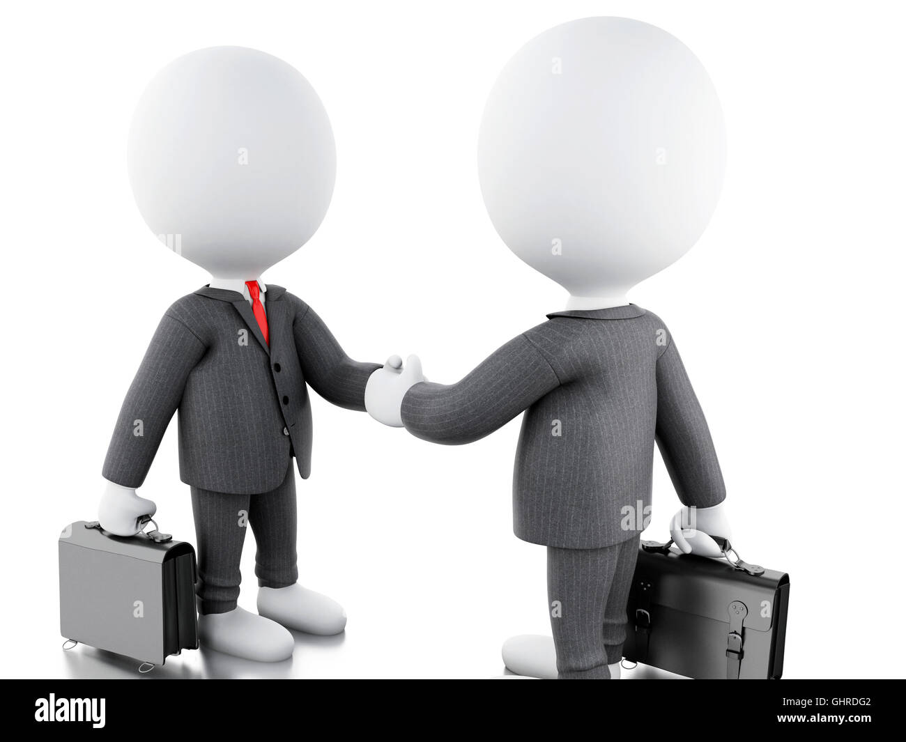 3d illustration. Businessman are shaking hands. Business concept ...