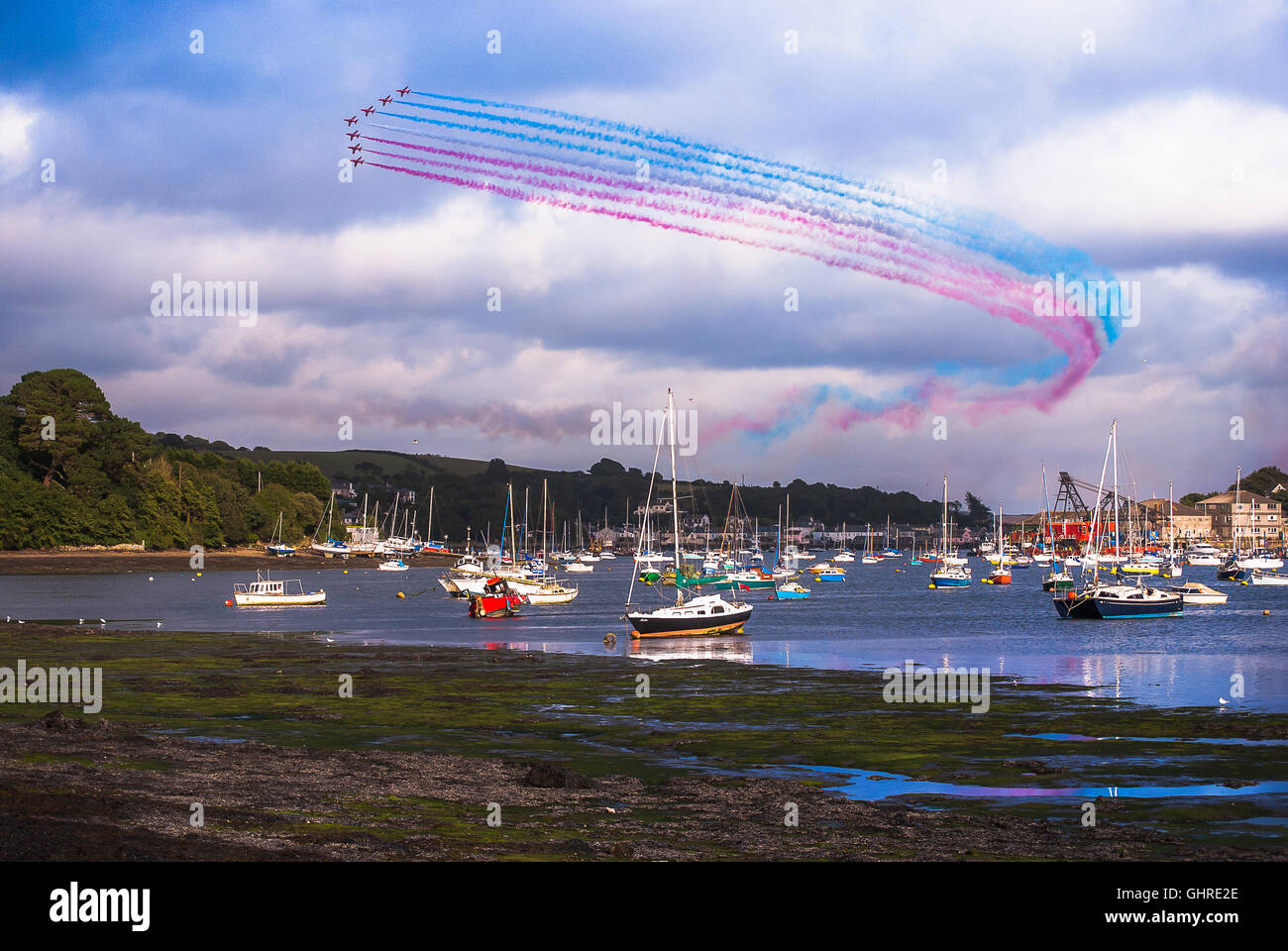 Red arrows display over falmouth in cornwall hi-res stock photography ...