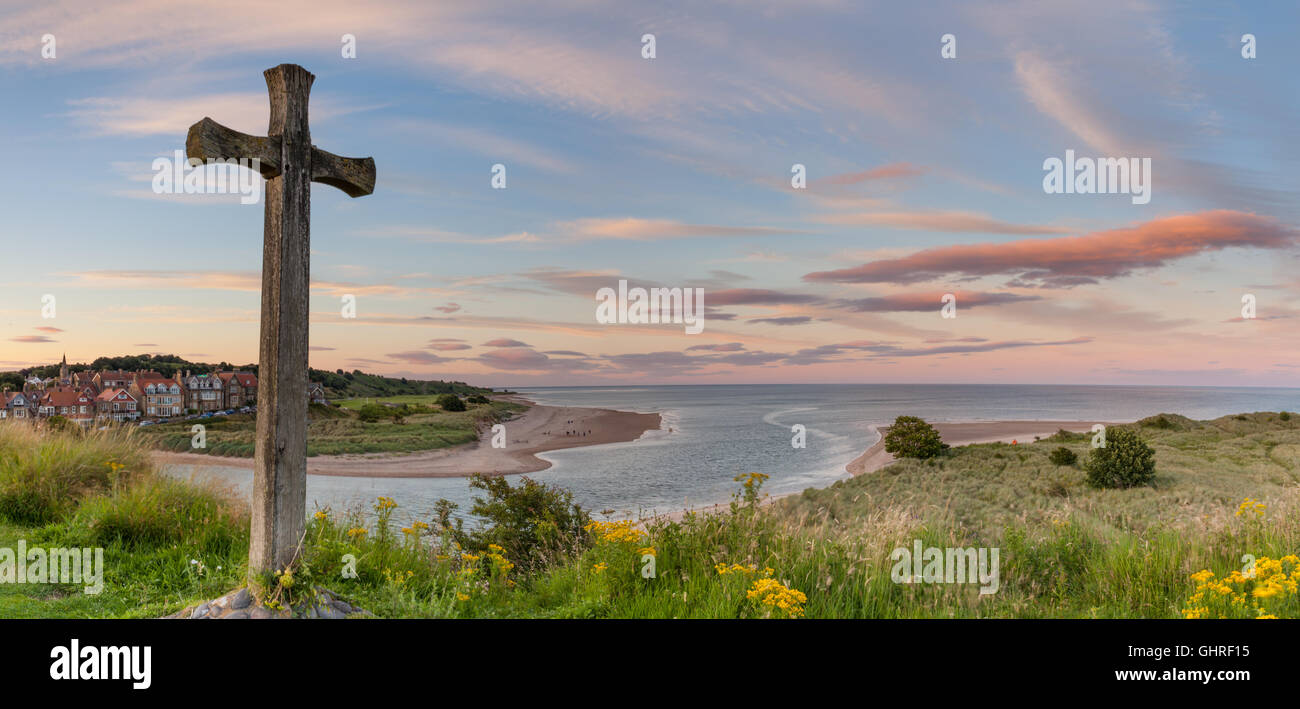 St Cuthbert's Cross, historic religious site overlooking the River Aln ...