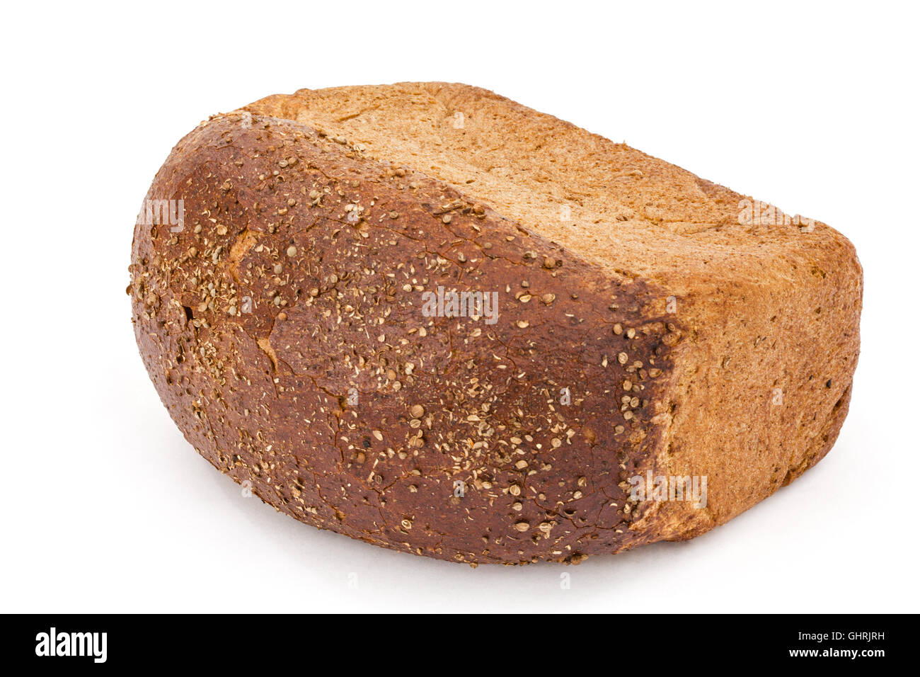Bread with appetizing crunchy crust, isolated on white background Stock ...