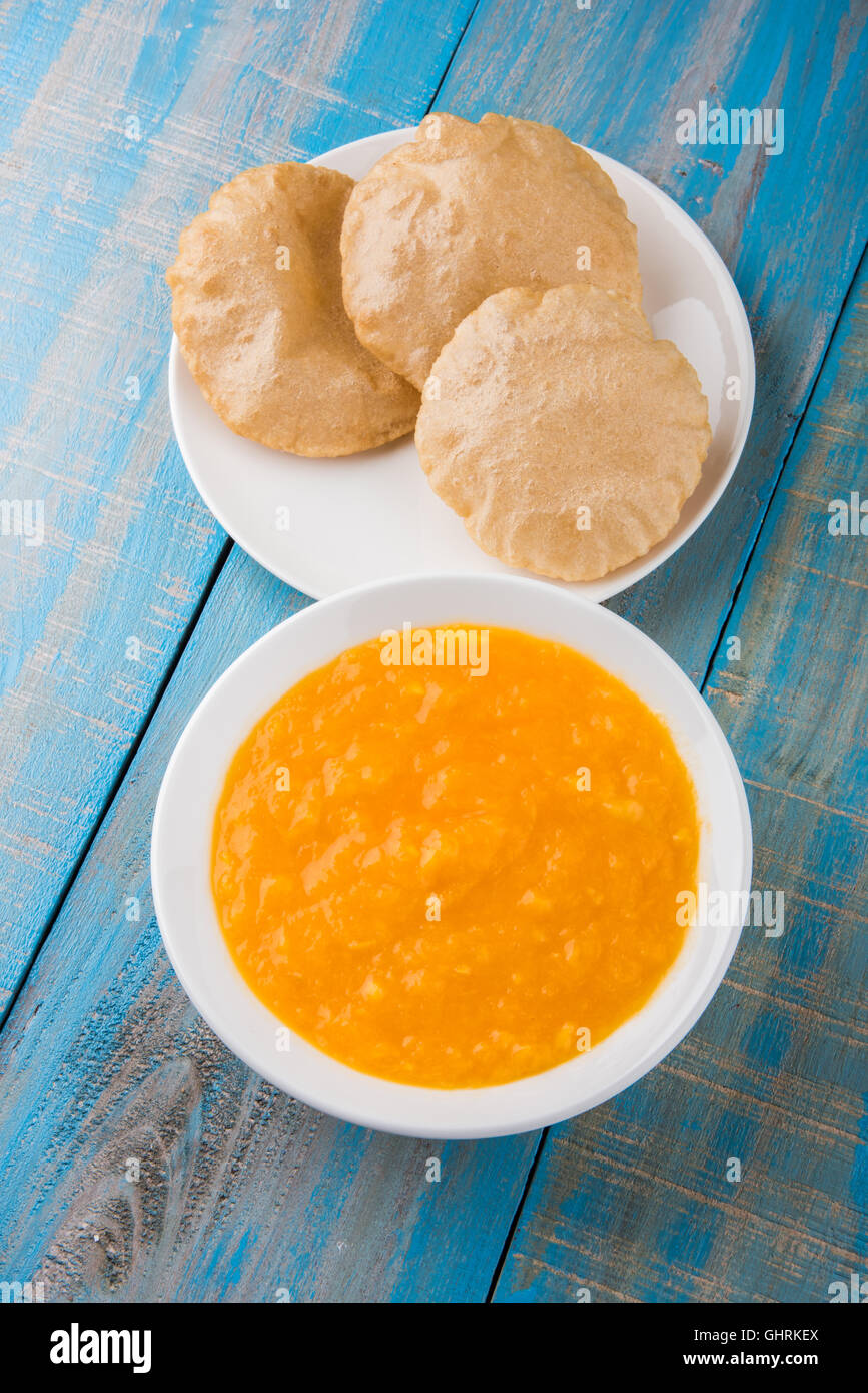 Aamras or Aam Ras Puri: Puri which is an indian fried small bread and ...