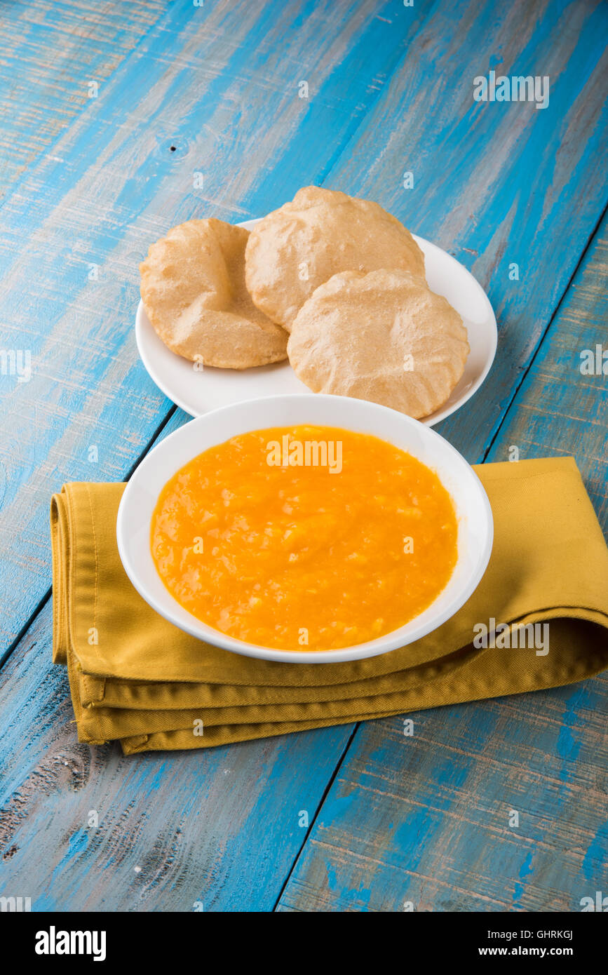 Aamras or Aam Ras Puri: Puri which is an indian fried small bread and ...