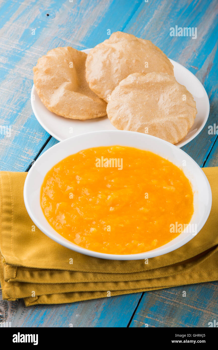 Aamras or Aam Ras Puri: Puri which is an indian fried small bread and ...