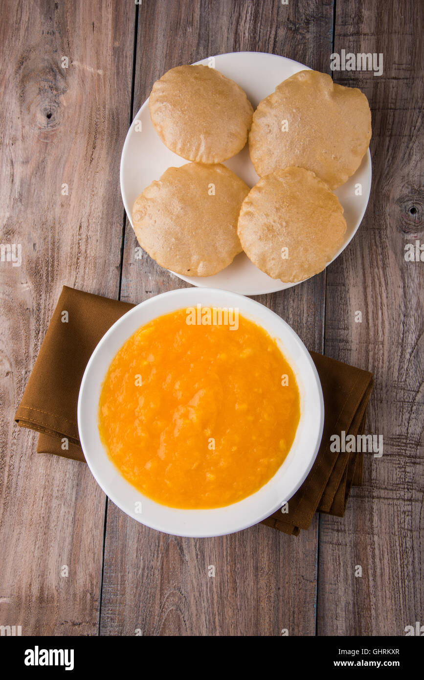 Aamras or Aam Ras Puri: Puri which is an indian fried small bread and ...