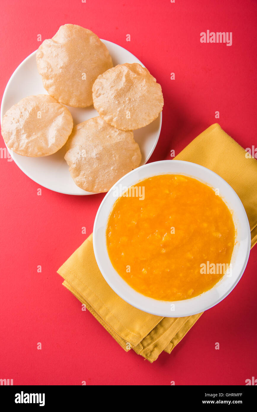 Aamras or Aam Ras Puri: Puri which is an indian fried small bread and ...