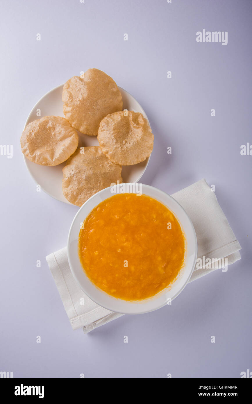 Aamras or Aam Ras Puri: Puri which is an indian fried small bread and ...