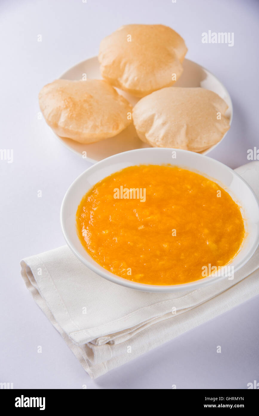 Aamras or Aam Ras Puri: Puri which is an indian fried small bread and ...