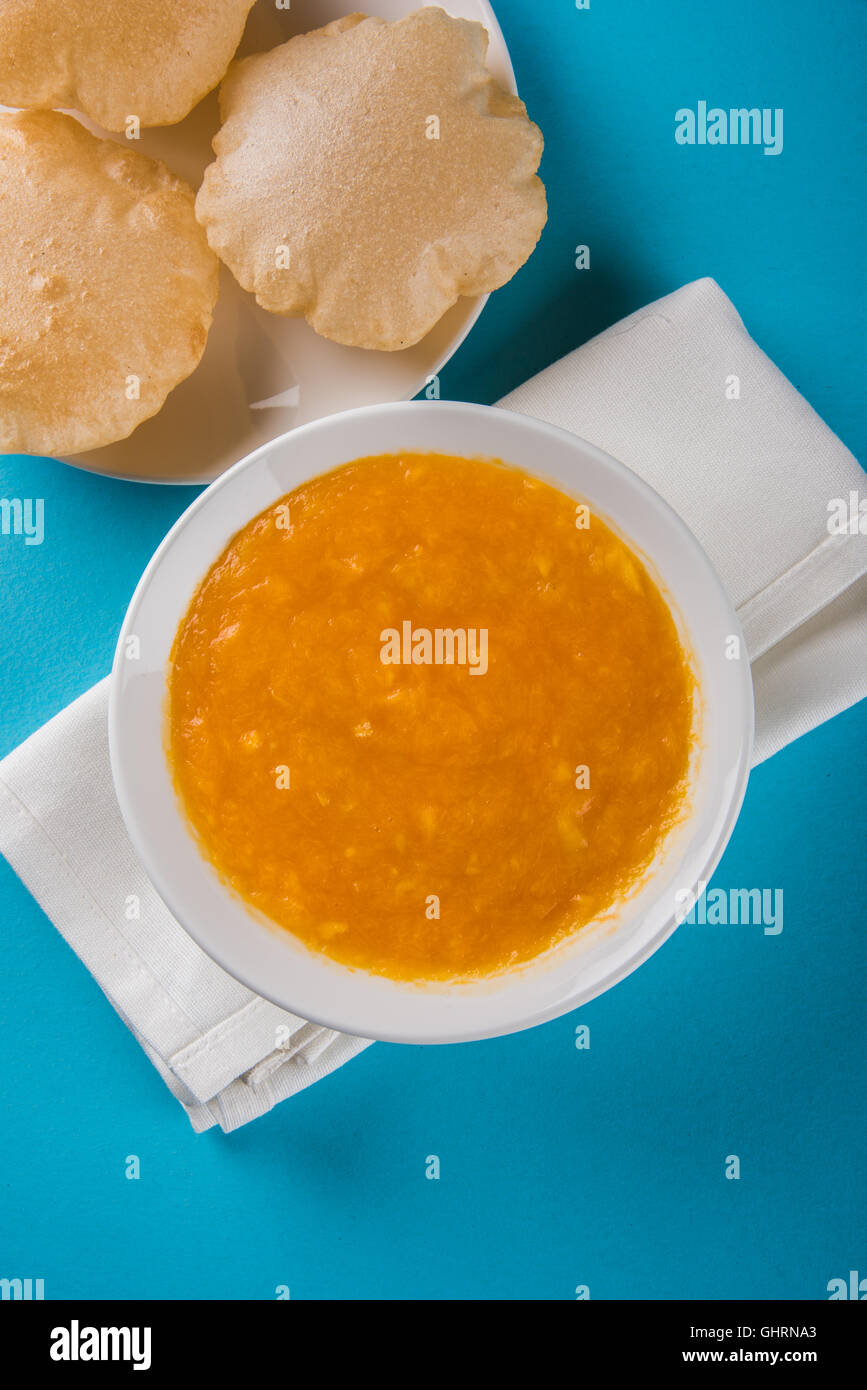 Aamras or Aam Ras Puri: Puri which is an indian fried small bread and ...