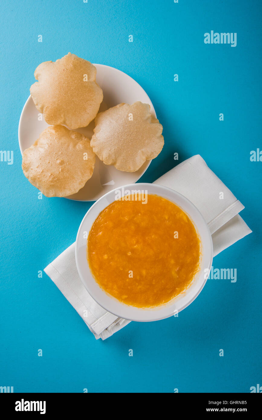 Aamras or Aam Ras Puri: Puri which is an indian fried small bread and ...
