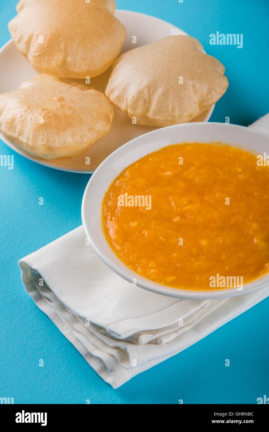 Aamras or Aam Ras Puri: Puri which is an indian fried small bread and ...