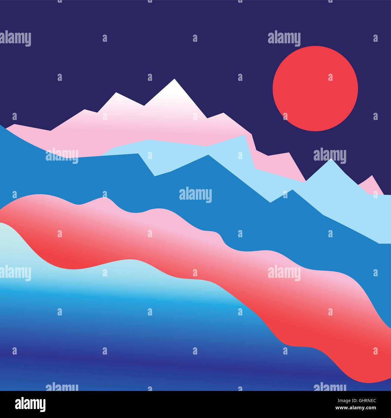 Vector mountain landscape Stock Vector Image & Art - Alamy