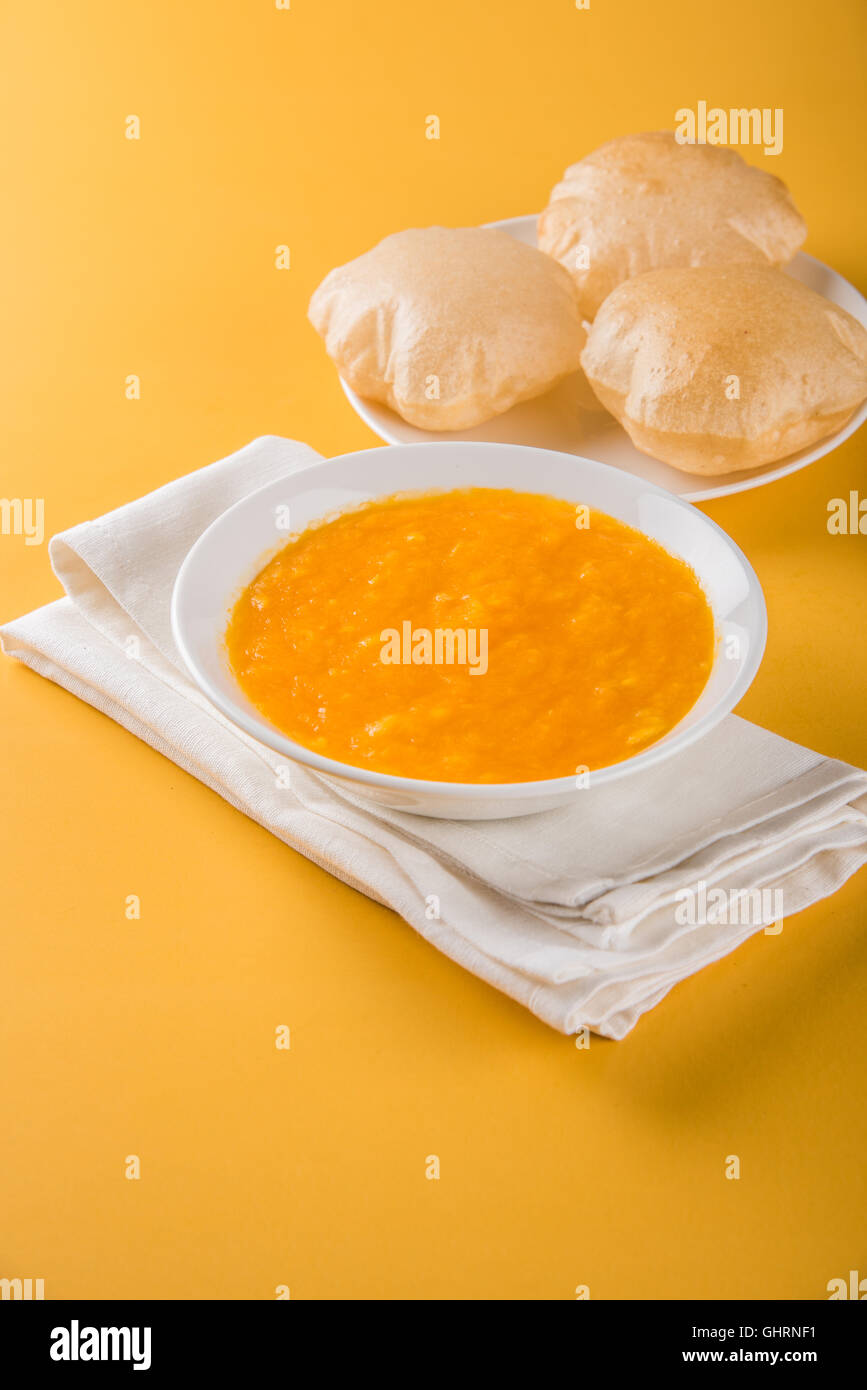 Aamras or Aam Ras Puri: Puri which is an indian fried small bread and ...