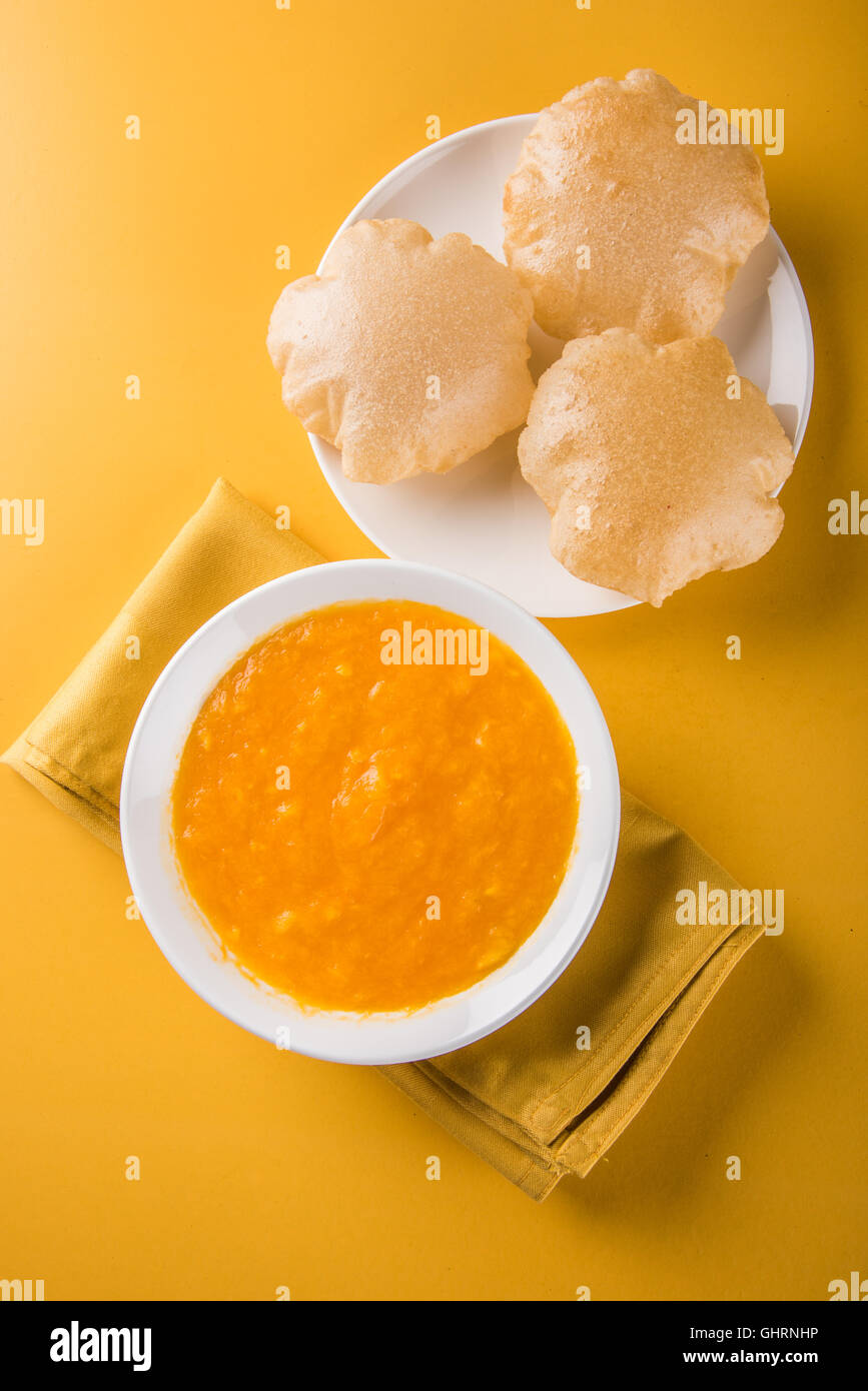 Aamras or Aam Ras Puri: Puri which is an indian fried small bread and ...