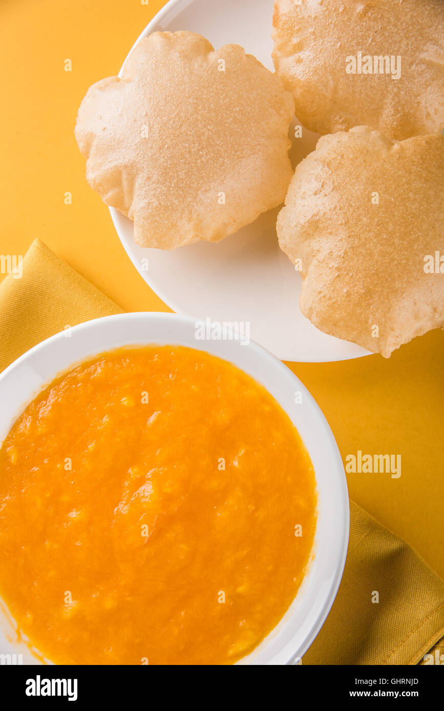 Aamras or Aam Ras Puri: Puri which is an indian fried small bread and ...