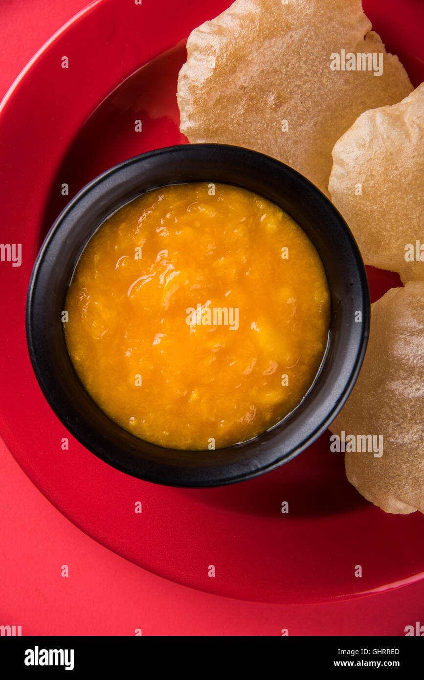 Aamras or Aam Ras Puri: Puri which is an indian fried small bread and ...