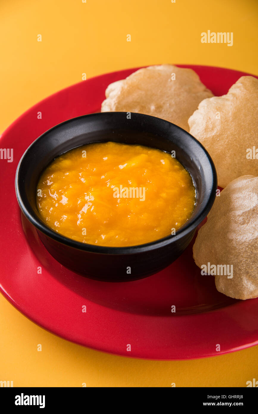 Aamras or Aam Ras Puri: Puri which is an indian fried small bread and ...