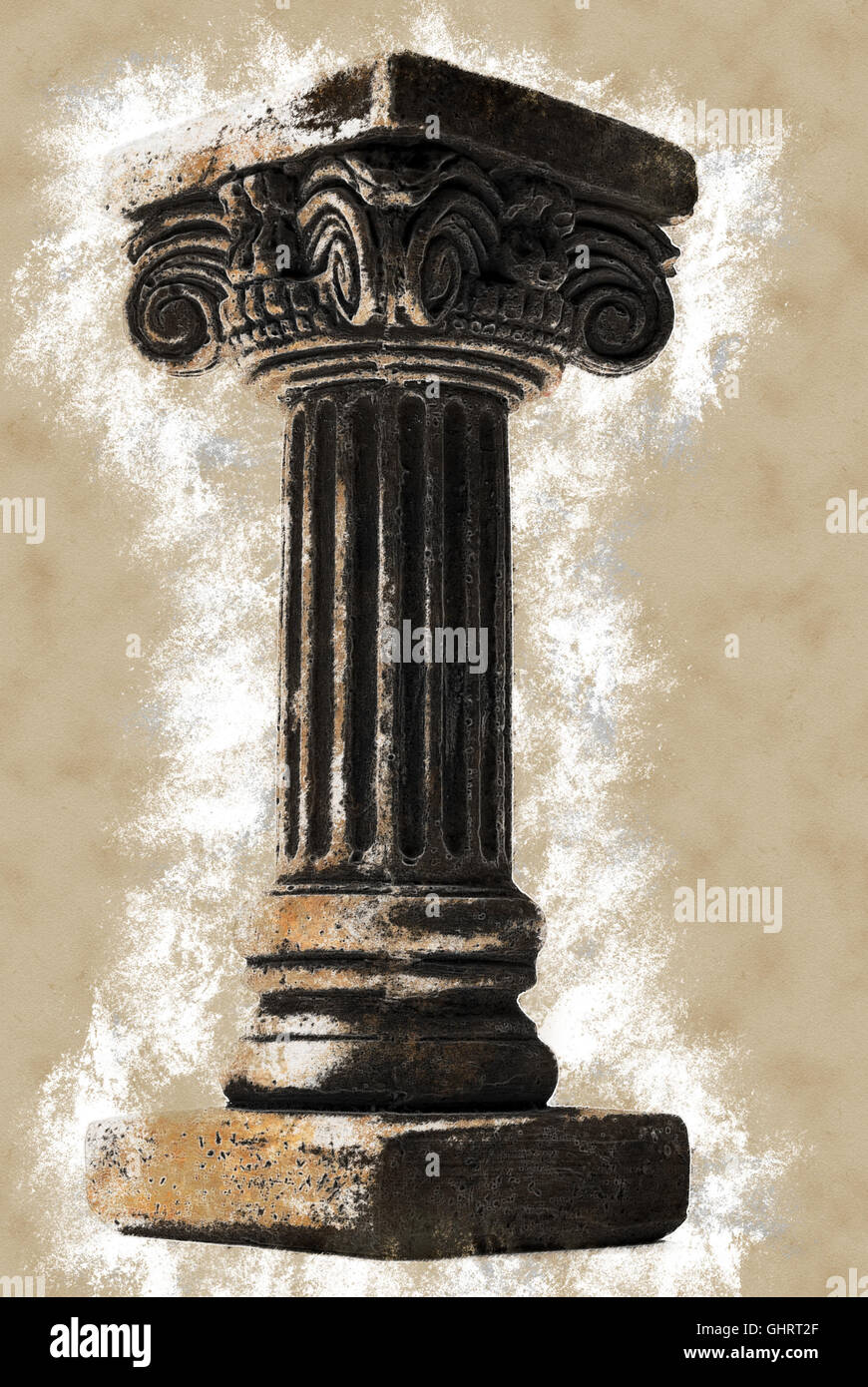 Column on white background Stock Photo - Alamy