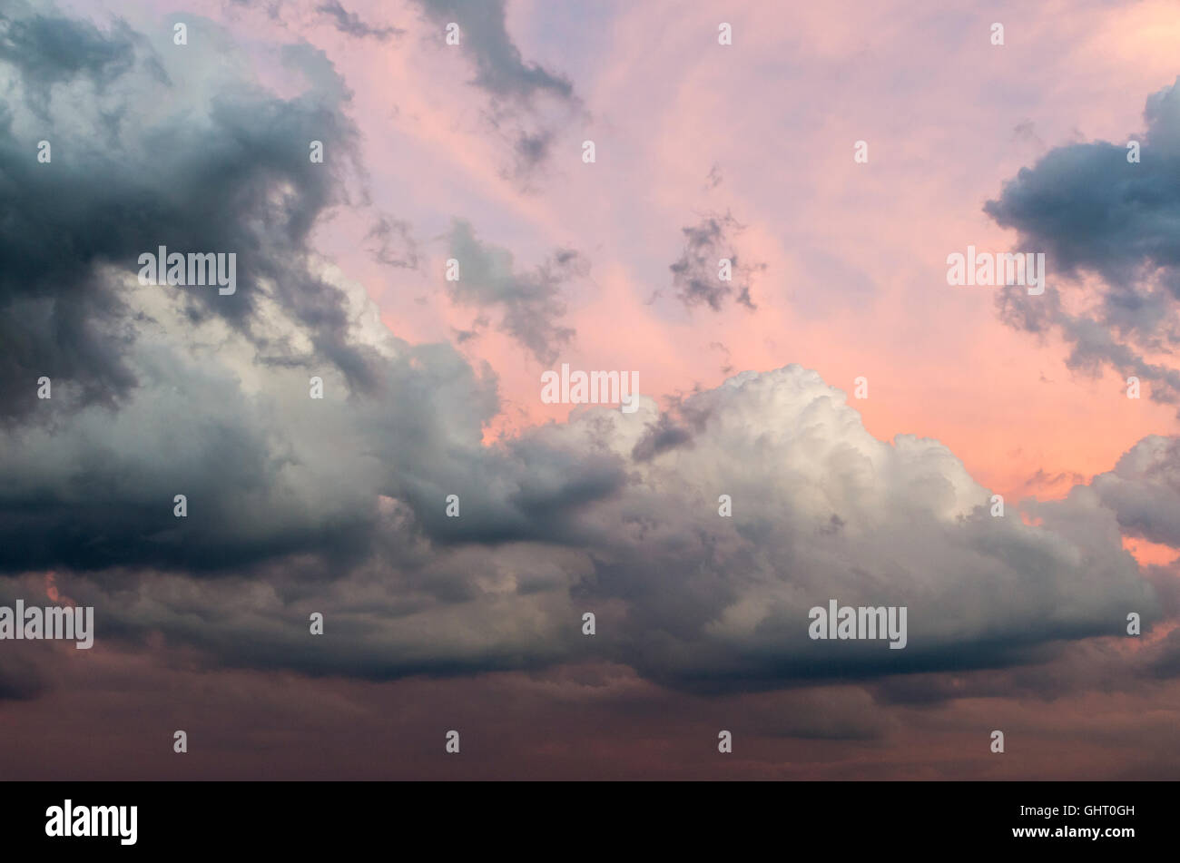 Grey cumulus congestus and cumulonimbus storm clouds after a ...