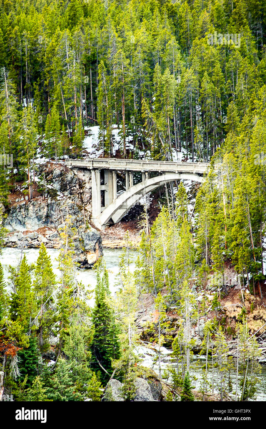 bridge in Yellowstone national park Stock Photo - Alamy