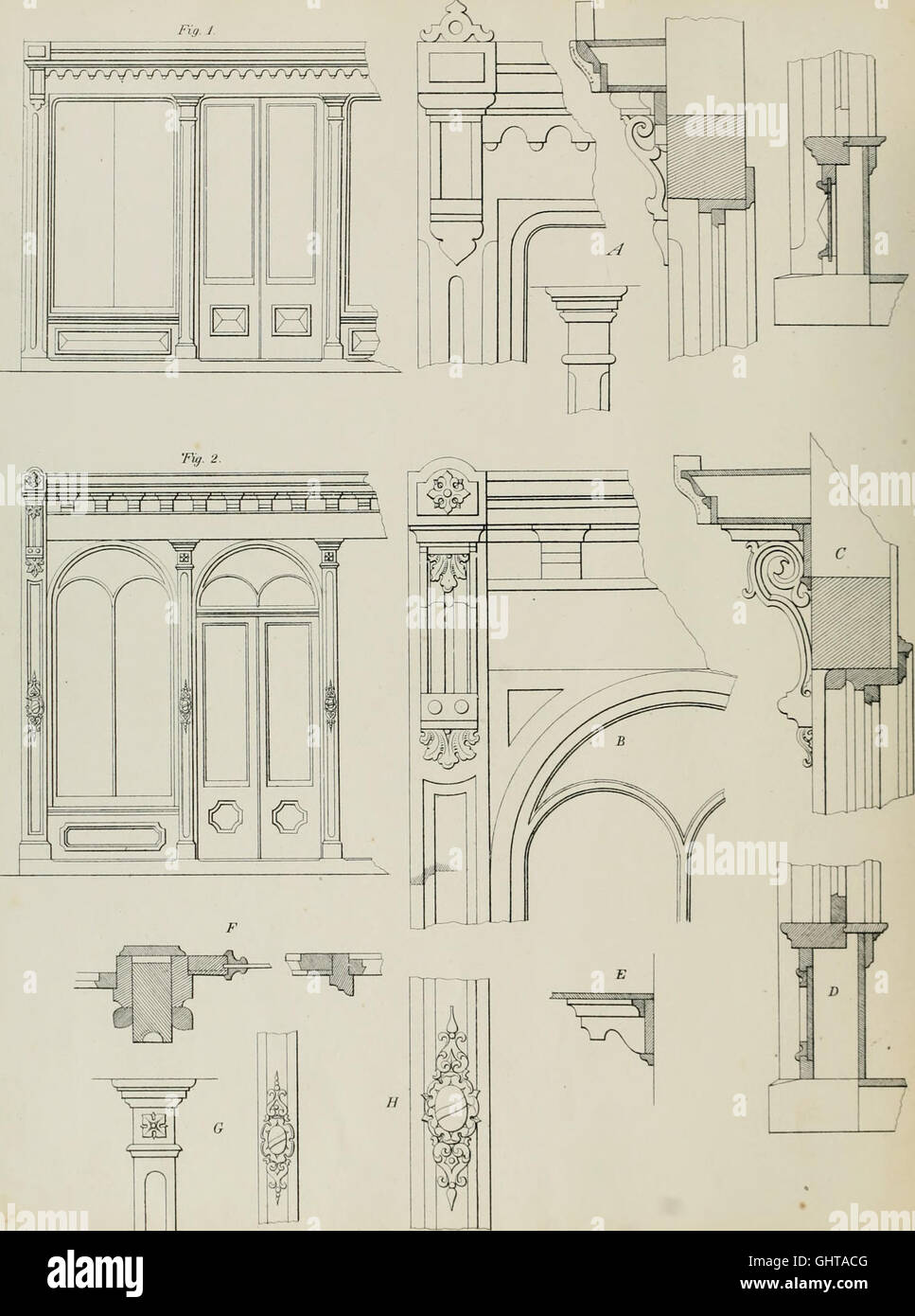 This 1868 architectural design guide includes plans for street fronts ...