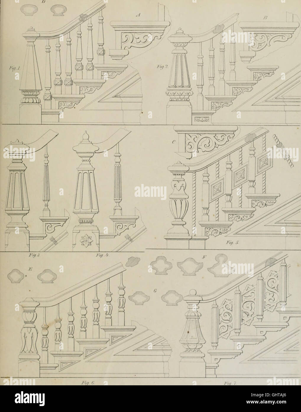 This 1868 architectural guide presents detailed designs for street ...