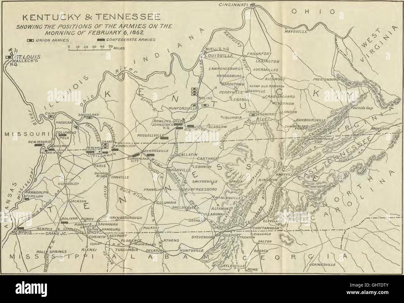 Map of the united states in 1861 hi-res stock photography and images ...